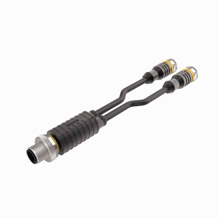 2-Way Splitter - Y-Splitter with Cable, Male Connector M12 × 1 - 2 × ...