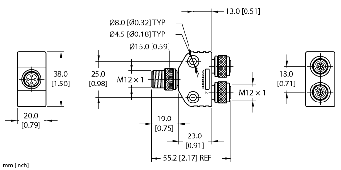Actuator and Sensor Splitter - M12 Junction Box